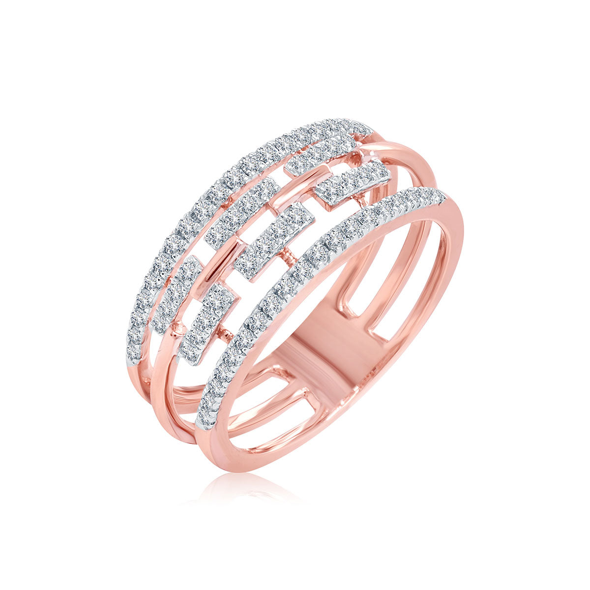 Mesmerizing Multi Layered Diamond Band in 14kt Rose Gold | Ultimate ...